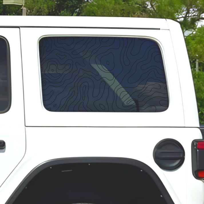 Topographical Map Rear Window Full Coverage Decal – That’s Ducked Up